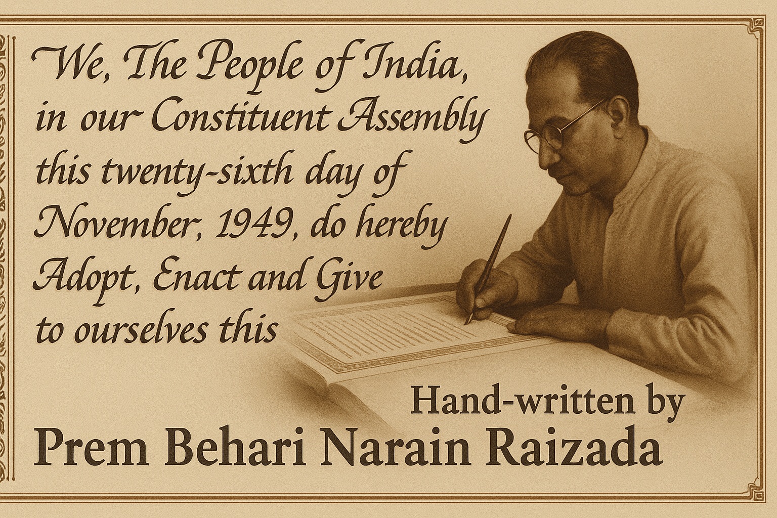 Who Wrote the Indian Constitution by Hand? Meet Prem Behari Narain Raizada